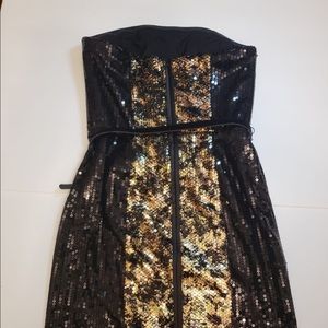 Jessica Simpson | Dresses | Jessica Simpson Dressblack And Gold Sequin ...